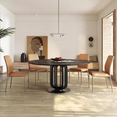 China Round Birdcage Shape Stainless Steel Marble Dining Table  Pedestal Artistic for sale