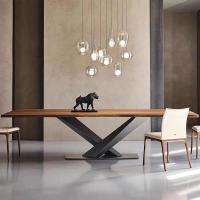 China Industrial Fusion X  Base Wood Dining Table for sale