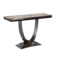 China Ceramic Marble Console Table 1200x450x760mm Stainless Steel Black Titanium for sale