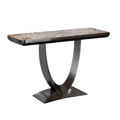 China Ceramic Marble Console Table 1200x450x760mm Stainless Steel Black Titanium for sale