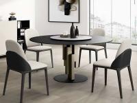 China Irregular Contemporary Ceramic Marble Dining Table 1350mm Diameter Stainless Steel Base for sale