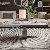 China Insert Ceramic Marble Fusion Coffee Table 1300x700x450mm Stainless Steel for sale