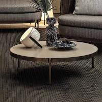 China Triangular Base Ceramic Marble Coffee Table 1000mm Stainless Steel for sale