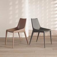 China Leather Metal Base Dining Chairs with modern style for sale