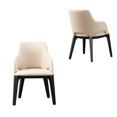 China EleganceLeather Ashwood Dining Chair Set PU Leather Solid Wood 530x550x830mm for sale