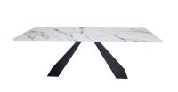 China Genuine Ceramic Marble Top Dining Table With Steel Base for sale