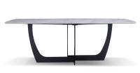 China Ceramic Marble Top Counter Height Dining Table 220x100x75cm with Metal Base for sale