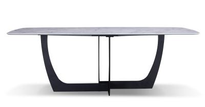 China Ceramic Marble Top Counter Height Dining Table 220x100x75cm with Metal Base for sale