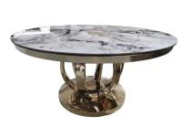 China Cattelan Italia Stainless Steel Marble Dining Table 150cm Round Impact Resistant Ceramic Top for sale