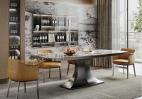 China Ceramic Marble Stainless Steel Dining Table 220x100x75 cm Rectangle for sale