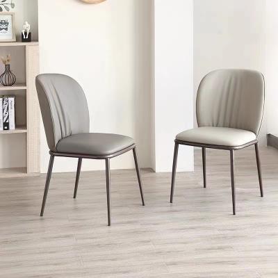 China Italian Style Stainless Steel Dining Chairs PU Leather 53x60x87cm Black Titanium for sale