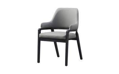 China Solid Ash Wood Dining Chair with Arms 54x57x87 cm Minimalist Design for sale