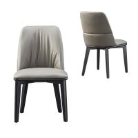 China Solid Ash Wood High Back Dining Chair Set 50x58x87cm PU Upholstered 2pcs for sale