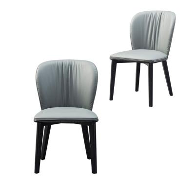 China Solid Ash Wood Dining Chair 50x62x86 cm PU Seat Wooden Furniture for Home Restaurant for sale