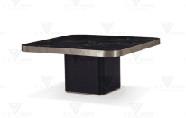 China Luxury Ceramic Marble Top Coffee Table 120x120x32cm Stainless Steel Frame for sale