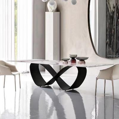 China Luxury Ceramic Marble Top Dining Table 240x110x75 cm for Big Family for sale