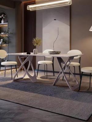 China Luxury Rectangular Dining Table Set Home Furniture Modern Marble 8-seat Dining Table for sale