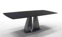 China Luxury Ceramic Marble Dining Table 220x100x75cm Stainless Steel Base Restaurant Furniture for sale