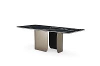China Ceramic Marble Dining Table 220x100x75cm for 8 Seats Long Dining Room Furniture Set for sale