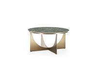 China Round Ceramic Marble Top Coffee Table 90cm Diameter Stainless Steel Base Luxury Home Furniture for sale