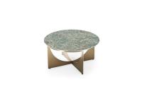 China Modern Gold Coffee Table with Ceramic Marble Top and Stainless Steel Base 90cm for sale