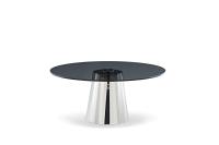 China Round Glass Coffee Table with Tempered Glass Top and Stainless Steel Base 80cm for sale