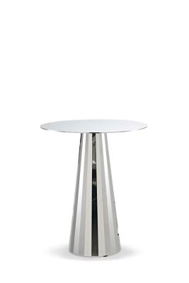 China Round Modern Luxury Stainless Steel Coffee Table Set 50cm Silver Living Room Furniture for sale