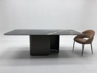 China OEM ODM Modern Ceramic Sintered Stone Dining Table Long Square Italian Marble Top Dining Table for sale