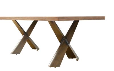 China European Antique Style Wooden Dining Table 200x100x75cm MDF Walnut Veneer for sale
