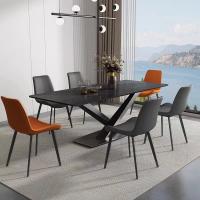 China Modern 8 Seater Sintered Stone Marble Top Dining Table Set 220x100x75 cm for sale
