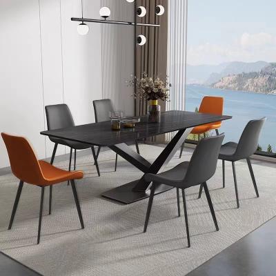 China Modern 8 Seater Sintered Stone Marble Top Dining Table Set 220x100x75 cm for sale