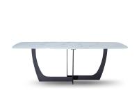 China Italian Style Rectangle Sintered Stone 6 Seater Dinner Table Set 220x100x75 cm for sale