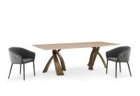 China Luxury Ceramic Marble Top Wooden Dining Table 240x110x75cm for Living Room for sale