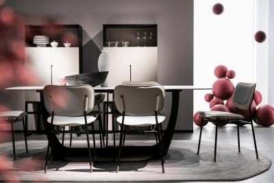 China Custom Luxury Nordic Italian Ceramic Marble Dining Table 220x100x75cm for sale
