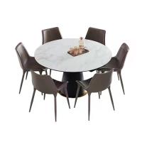 China Ceramic Marble Dining Table 135x90cm with Powder Coated Steel Base for Restaurant Home for sale
