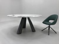 China Modern Stainless Steel Ceramic Marble Top Dining Table 150cm Round for Hotel Restaurant for sale