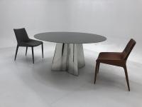 China Small 6-Seater Italian Dining Table with Stainless Steel Legs and Ceramic Marble Top 150cm for sale