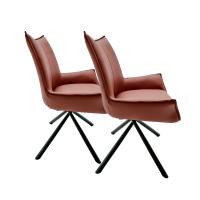China Wholesale 360 Degree PU Leather Swivel Dining Chair 64x55x88 cm Modern Office Chair Black Metal Legs for sale