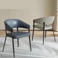China Modern PU Leather Dining Chair with Metal Legs 55x55x76cm Nordic Style for sale
