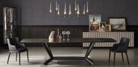 China Italian Modern Rectangular Sintered Stone Dining Table 200x100x75cm Stainless Steel Base for sale