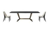 China Stainless Steel Dining Table Base 200x100x75 cm 8 Seater Ceramic Marble Top Rectangle for sale