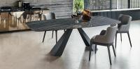 China Luxury Sintered Stone Ceramic Top Dining Table Set 220x100x75cm with 4-6 Chairs for sale