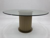 China China Foshan Dining Room Furniture Table Set 6 Seater Luxury Modern Glass Stainless Steel High End Dining Table for sale