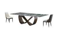 China Luxury Ceramic Marble Dining Table Set with 8 Chairs 240x110x75 cm for Restaurant Home for sale