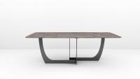 China 2200x1000x750mm Rectangle Dining Table Set Metal Sintered Stone Marble Top for sale