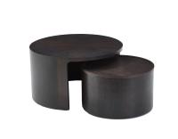 China Modern Round Wood Coffee Table 60x40 cm MDF Veneer Living Room Furniture for sale