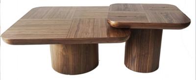 China Modern Wooden Coffee Table MDF Walnut Veneer 880x880x415mm Living Room Furniture for sale