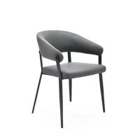 China Modern Comfortable Dining Chairs Set with Metal Base and Fabric Seat 55x55x76 cm for sale