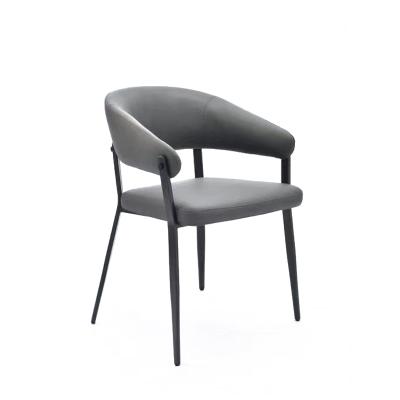 China Modern Comfortable Dining Chairs Set with Metal Base and Fabric Seat 55x55x76 cm for sale