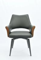 China Modern Swivel Dining Chair PU Steel 60x64x80 cm Industrial Chic Japanese Minimalism for sale